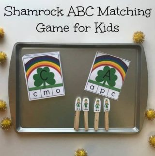 St Patrick's Shamrock Alphabet Clip Cards for Preschoolers