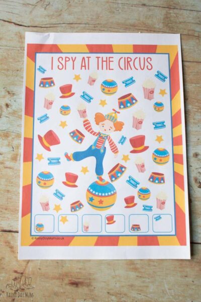 FREE Printable Circus I Spy Game for Toddlers and Preschoolers