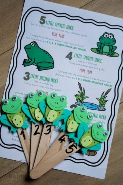 FREE Printable Five Little Speckled Frog Song Words
