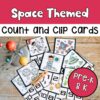 Printable Space Themed Count and Clip Cards Numbers 1 to 10