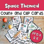 Printable Space Themed Count and Clip Cards Numbers 1 to 10