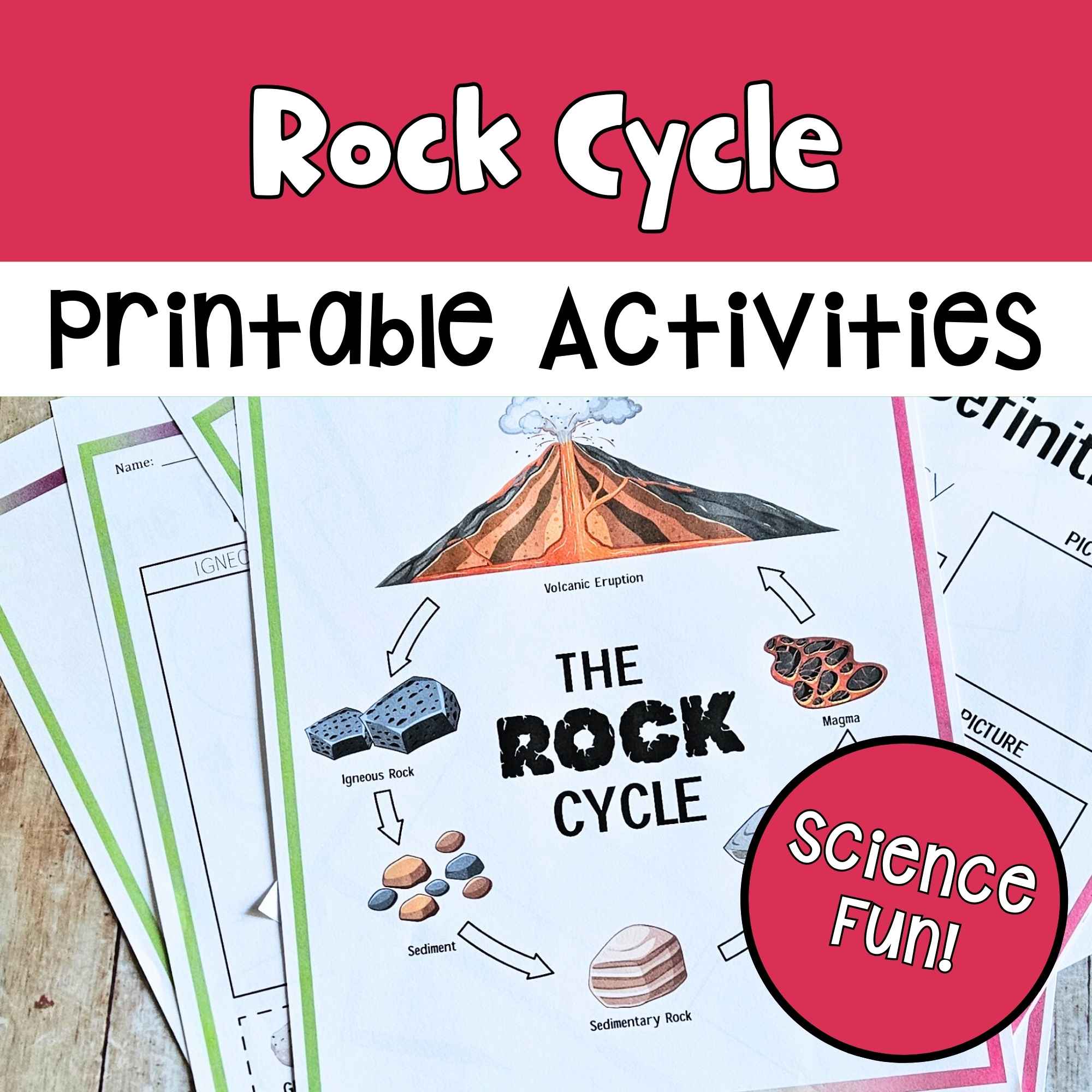 Rock Cycle Worksheets For Kids Three Types Of Rocks Sort Igneous 
