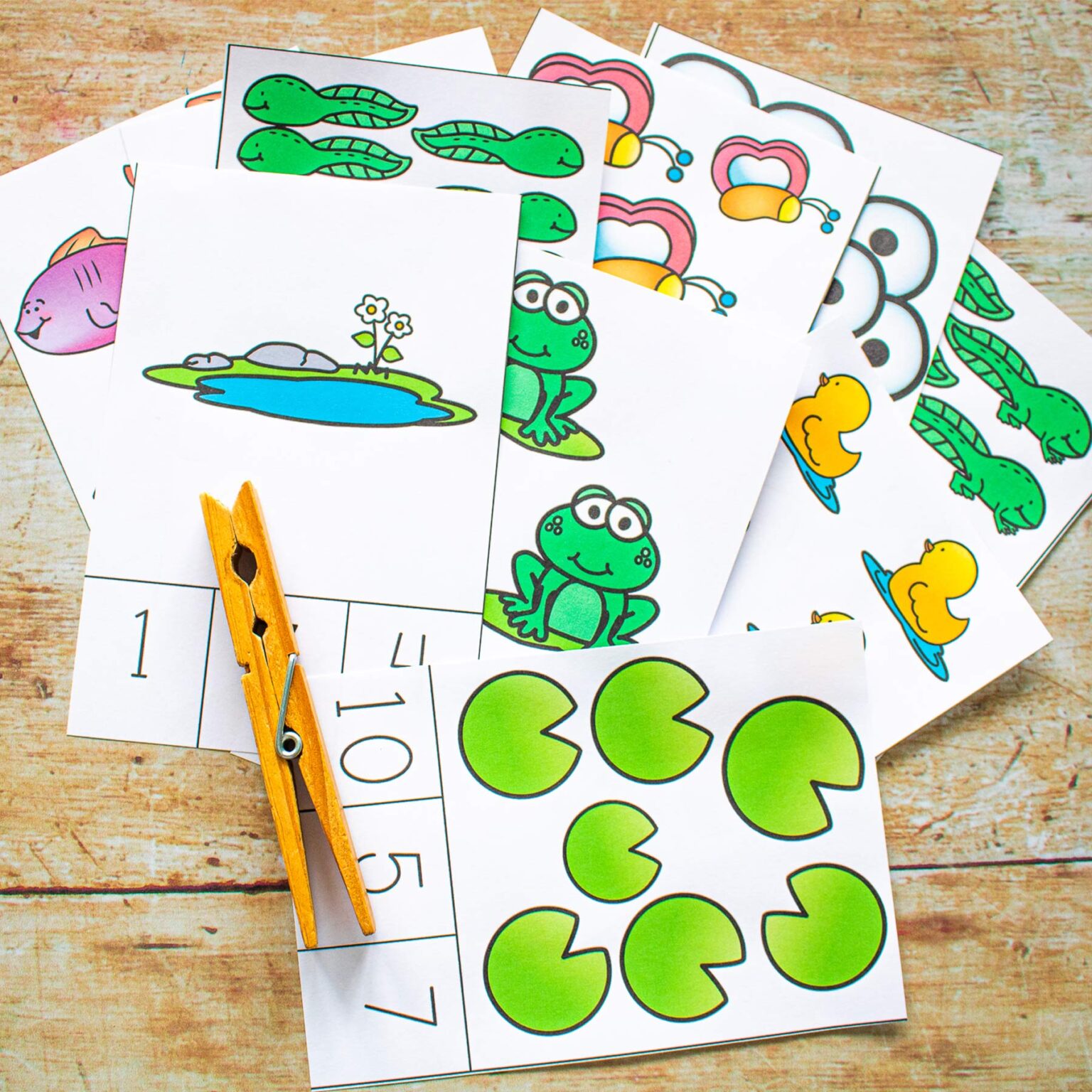 Summer Themed Printable Count and Clip Cards Bundle 1