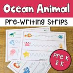 Ocean Pre-Writing Strips for Preschool Fine Motor Skills