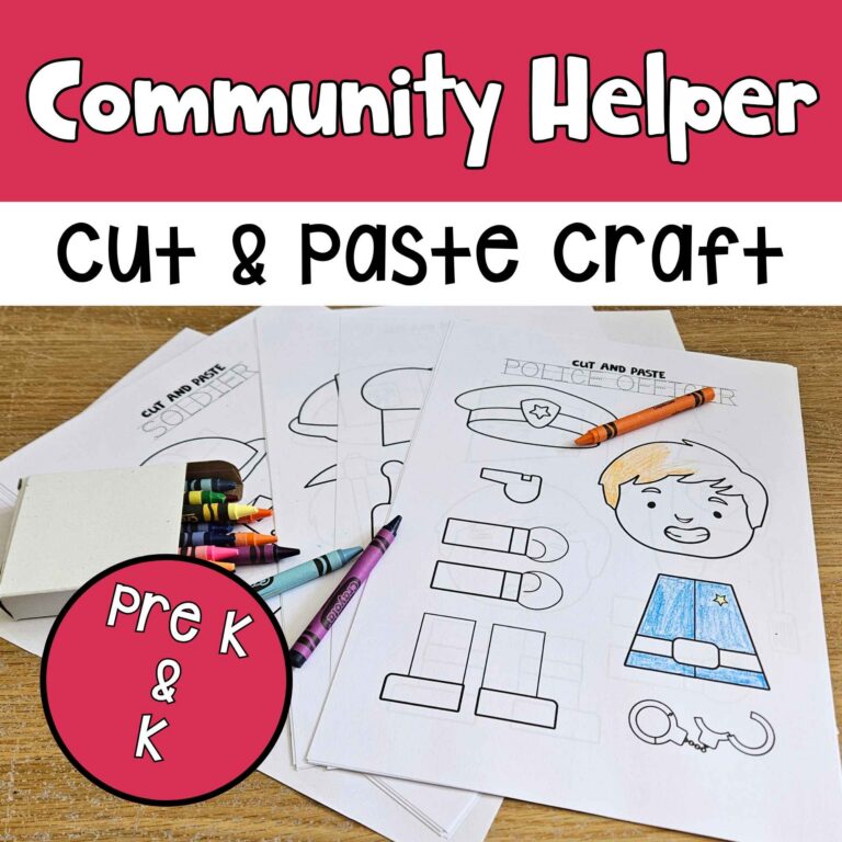 Community Helper Cut and Paste Crafts for Preschool